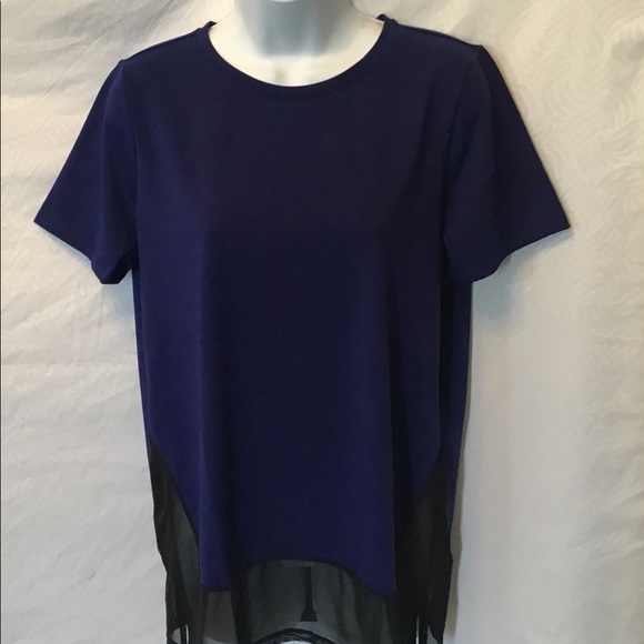 Fabletics | Tops | Fabletics Nwt Blue Ss Top Mesh Trim Vsides | Poshmark